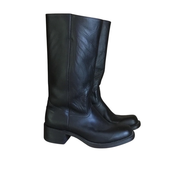 Frye | Shoes | Frye Mens Campus Motorcycle Black Leather Pull On Boots ...